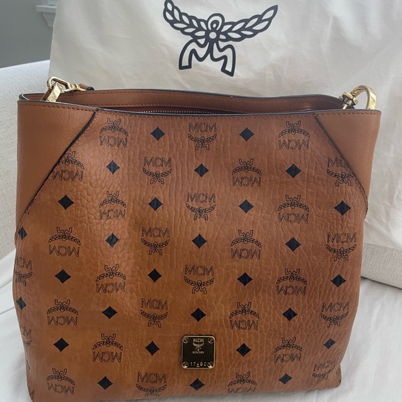 MCM | Bags | Mcm Cognac Visetos Tote Bag | Poshmark